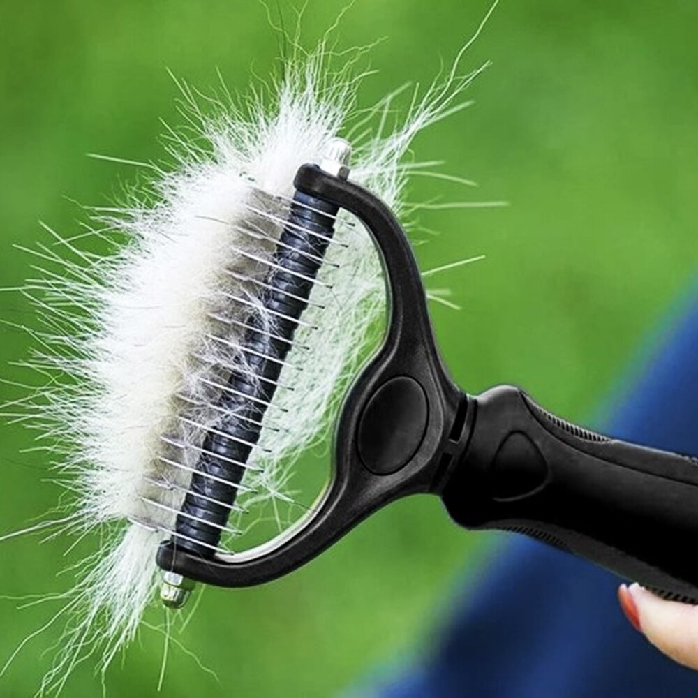 Perie de Par pentru Caini si Pisici Purlov Zenino - 2 in 1, Perie si ...