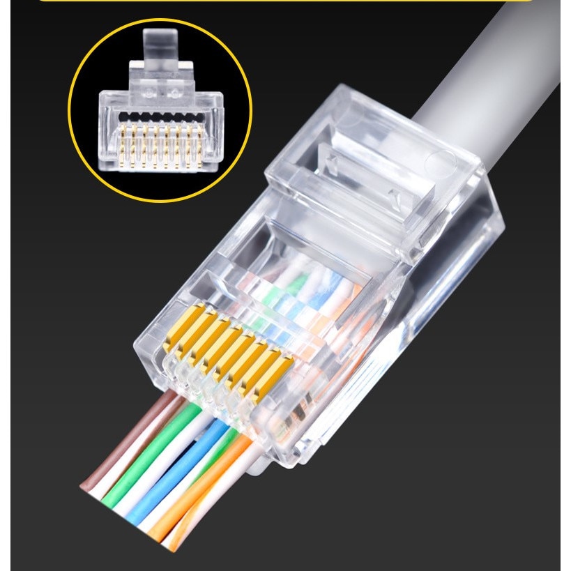 Mufa RJ45 UTP/FTP cat6E ne-ecranata, Conector retea EZ Pass Through ...