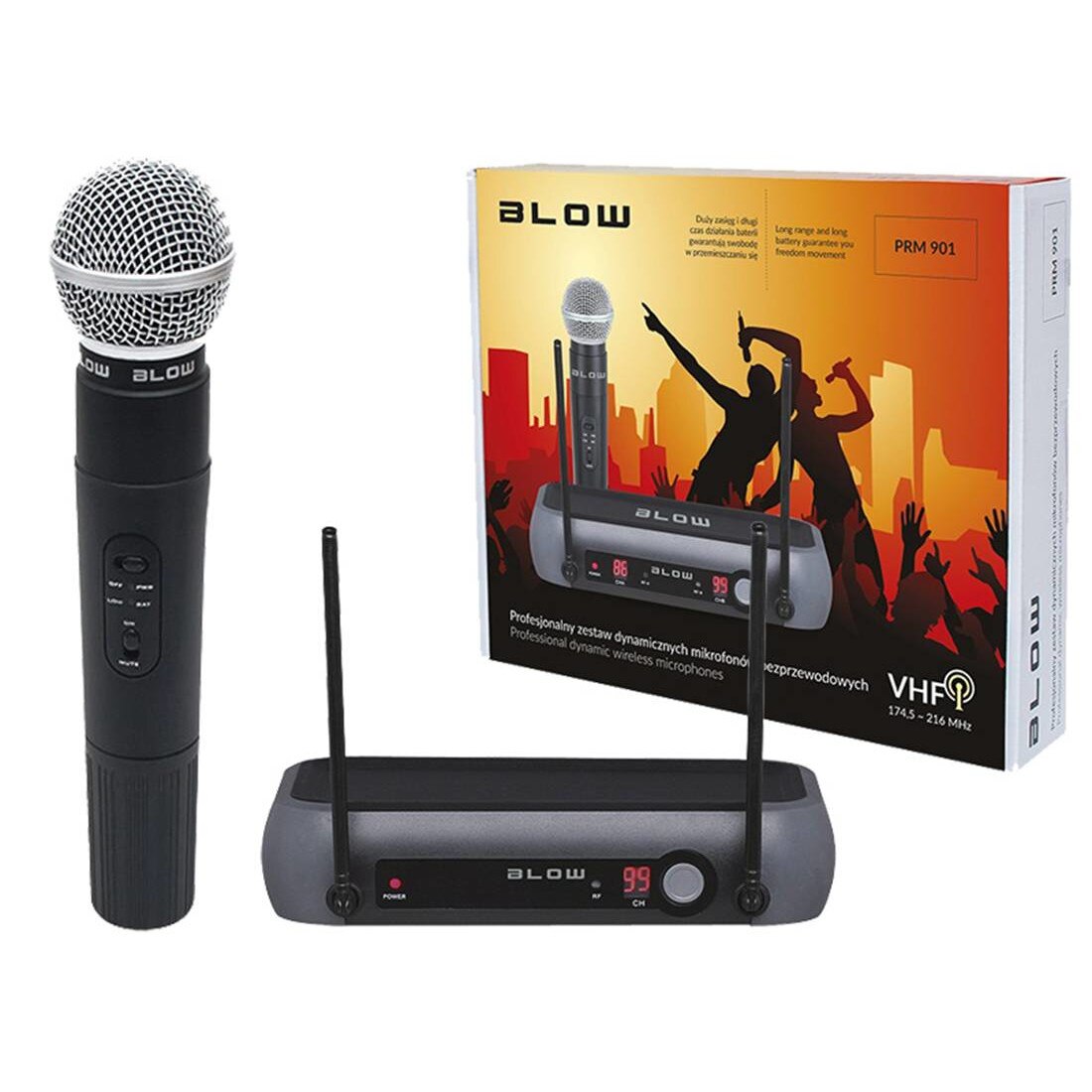 Microfon wireless, BLow, Transmitator, Receptor, 50 m - eMAG.ro