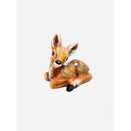 Ornament de gradina din lut, caprioara culcata, 20 cm x 12 cm - eMAG.ro
