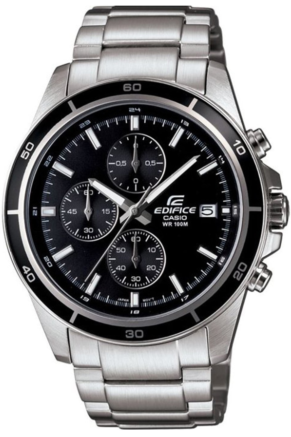 Casio, Ceas quartz din otel inoxidabil, Argintiu, Negru - eMAG.ro