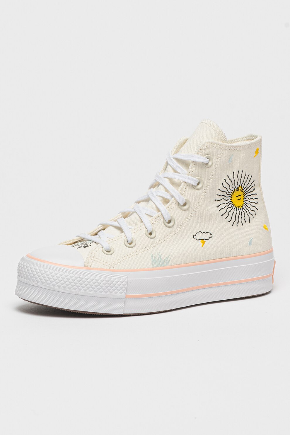 Converse, Tenisi inalti Chuck Taylor All Star Lift, Negru, Galben, Crem ...