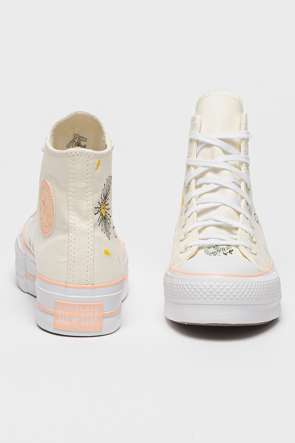 Converse, Tenisi inalti Chuck Taylor All Star Lift, Negru, Galben, Crem ...