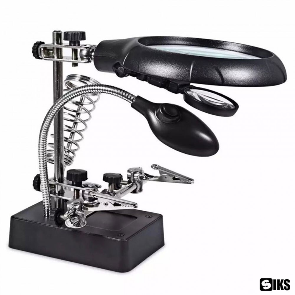 Lupa De Birou SIKS Cu Clesti QGJ5, Suport Letcon, Lumina LED, Pentru ...