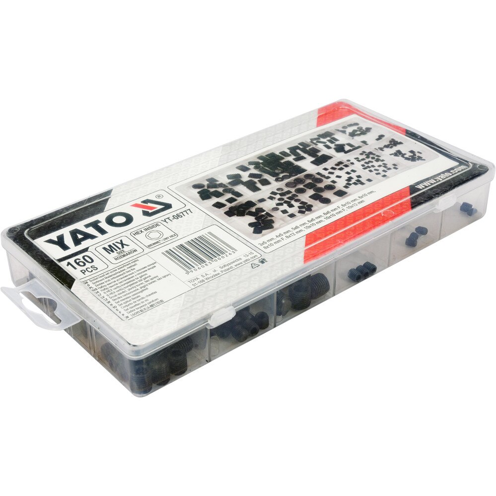 Set 160 splituri filetate, Yato, Fara cap, Cutie de depozitare, Negru ...