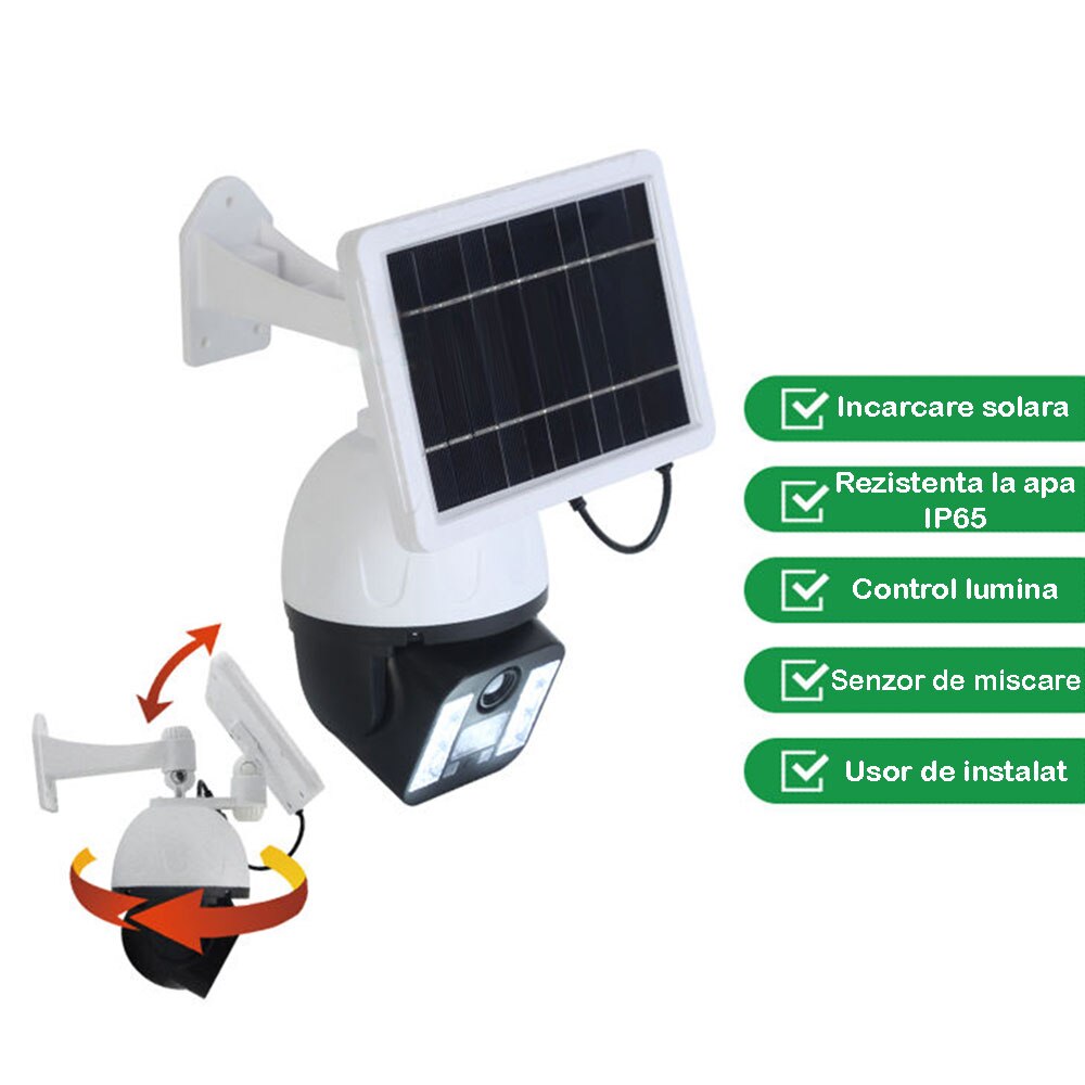 Camera de Supraveghere Falsa T30 SIKS, 60W, Montaj Interior/Exterior ...