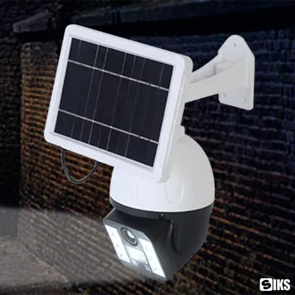 Фалшива камера за наблюдение T30 Siks 60w Вътрешен външен монтаж Соларна Led нощна Бял