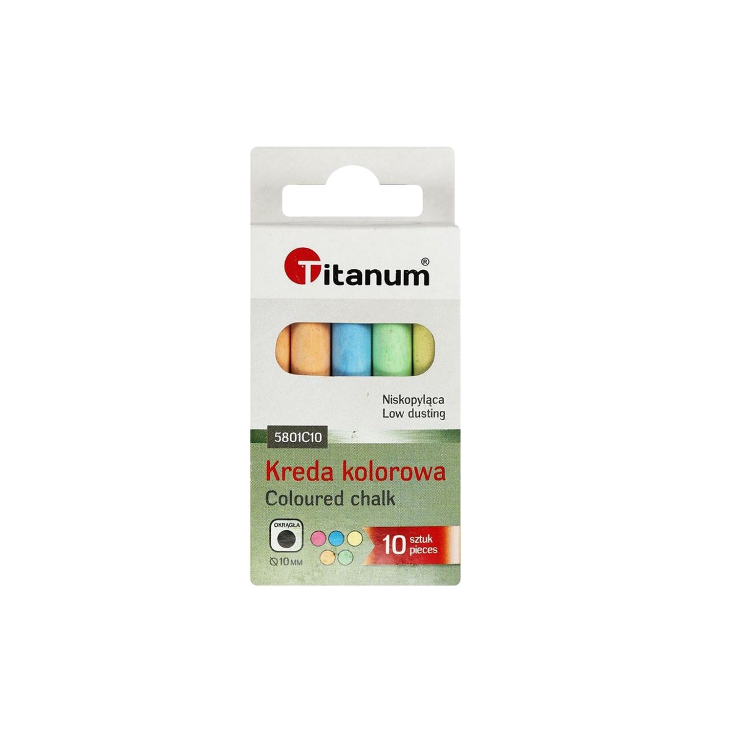 Creta scolara, Titanum, Calcar, 10 mm, Multicolor, 10 bucati - eMAG.ro