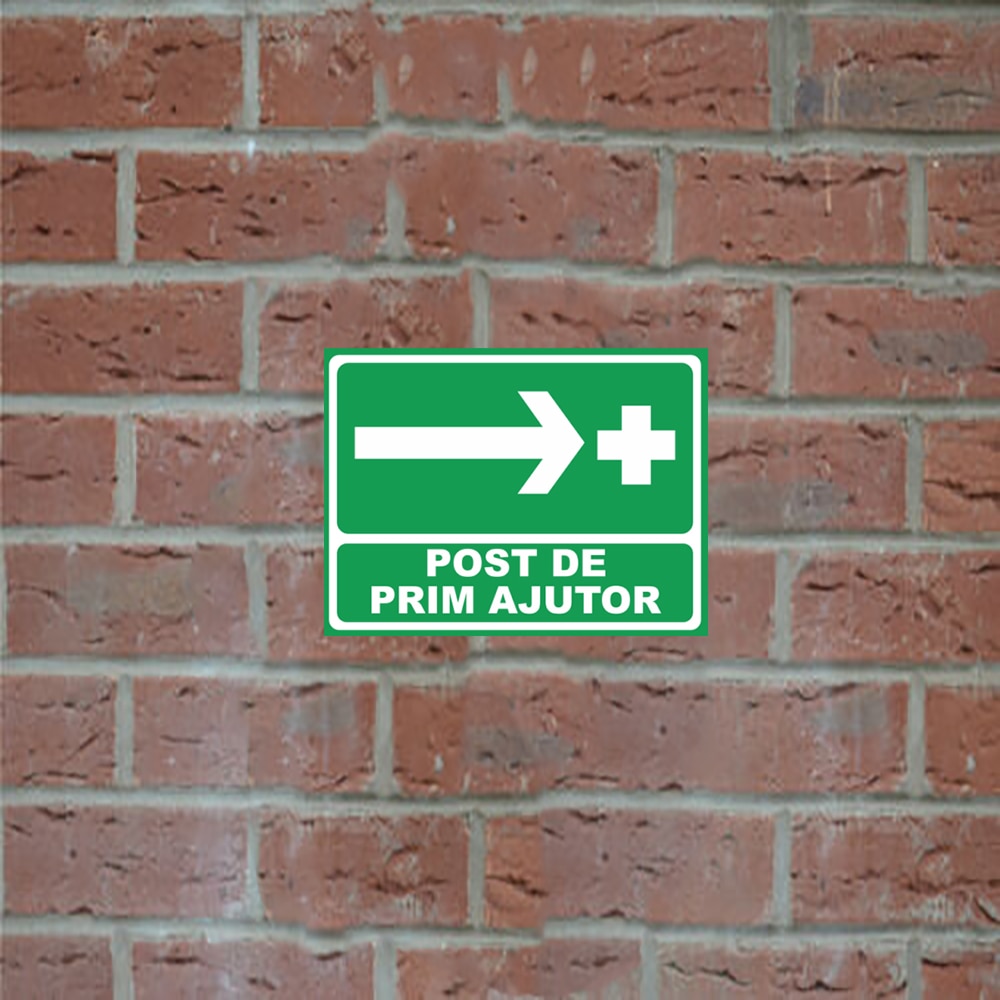 Sticker decorativ, indicator post de prim ajutor, autocolant, 594x841mm ...