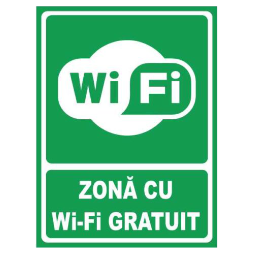 Sticker decorativ, indicator zona cu wi-fi gratuit, autocolant ...