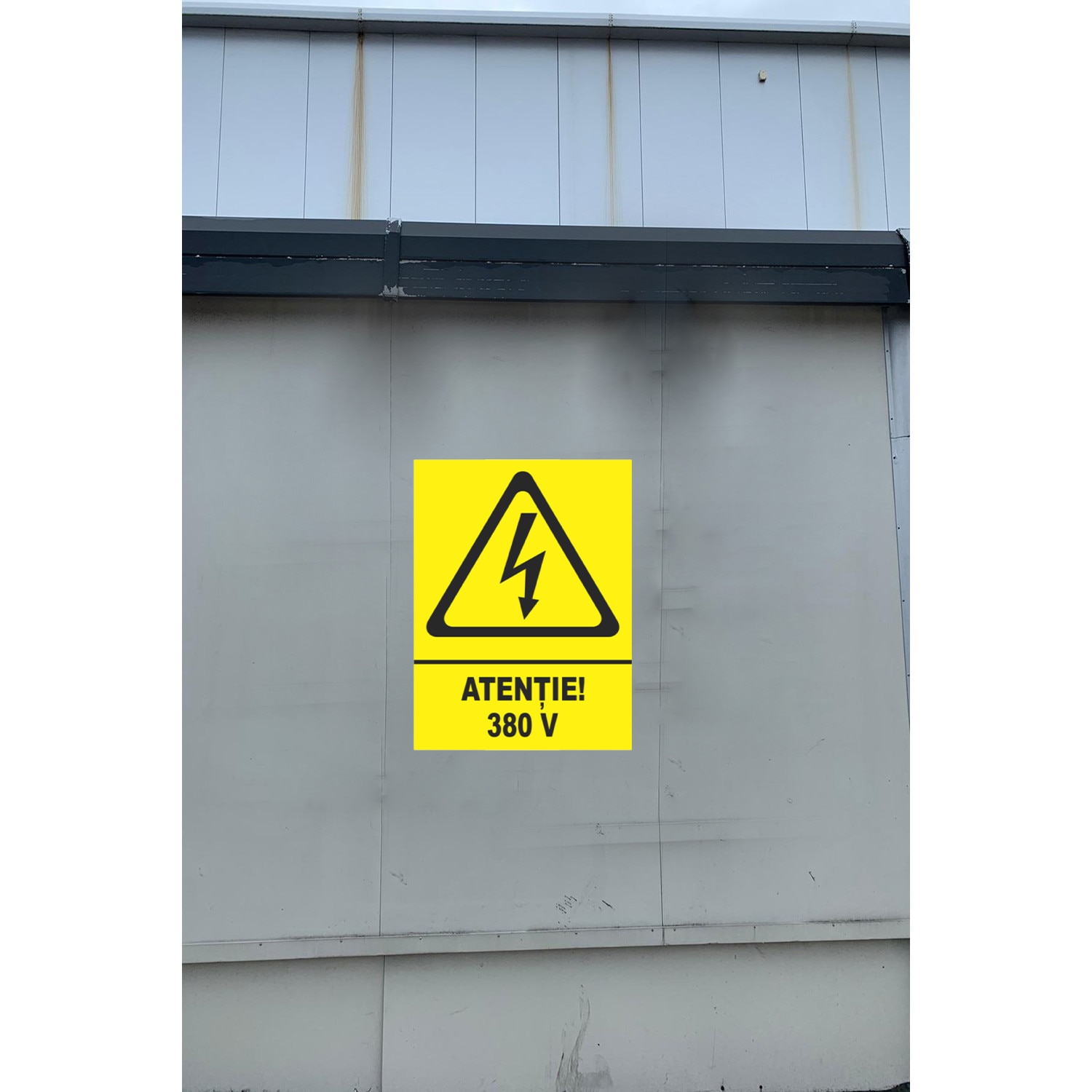 Sticker decorativ, indicator atentie 380 v, autocolant, 297x420mm A3 ...