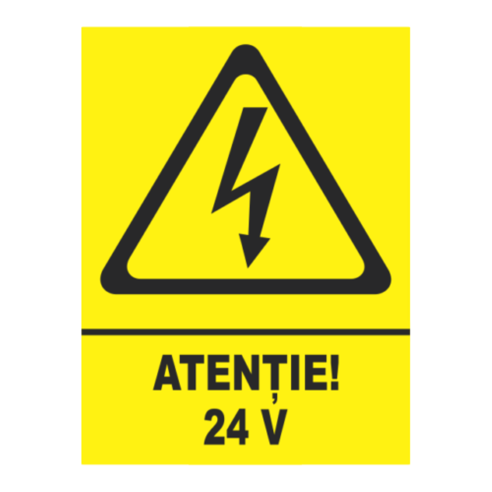Sticker decorativ, indicator atentie 24 v, autocolant, 210x297mm A4 ...