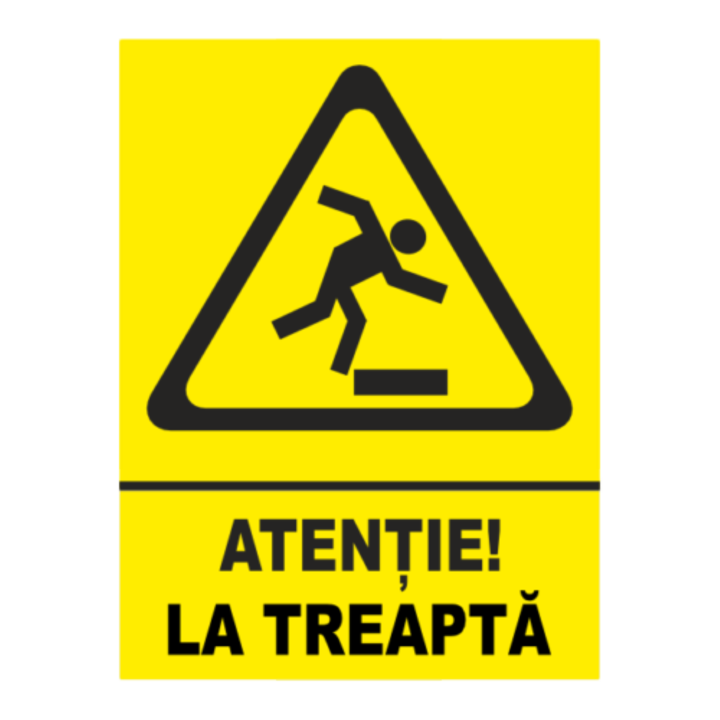 Sticker decorativ, indicator atentie la treapta, autocolant, 594x841mm ...