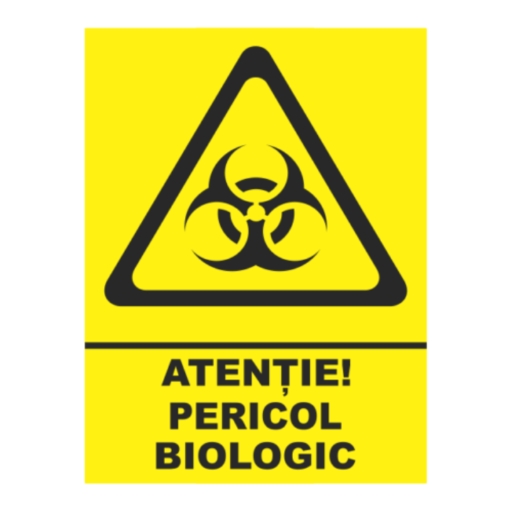 Sticker decorativ, indicator atentie pericol biologic, autocolant ...