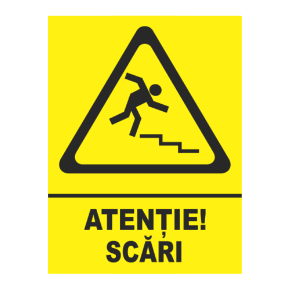 Sticker decorativ, indicator atentie scari, autocolant, 420x594mm A2 ...