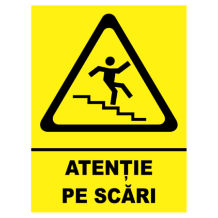 Sticker decorativ, indicator atentie pe scari, autocolant, 594x841mm A1 ...