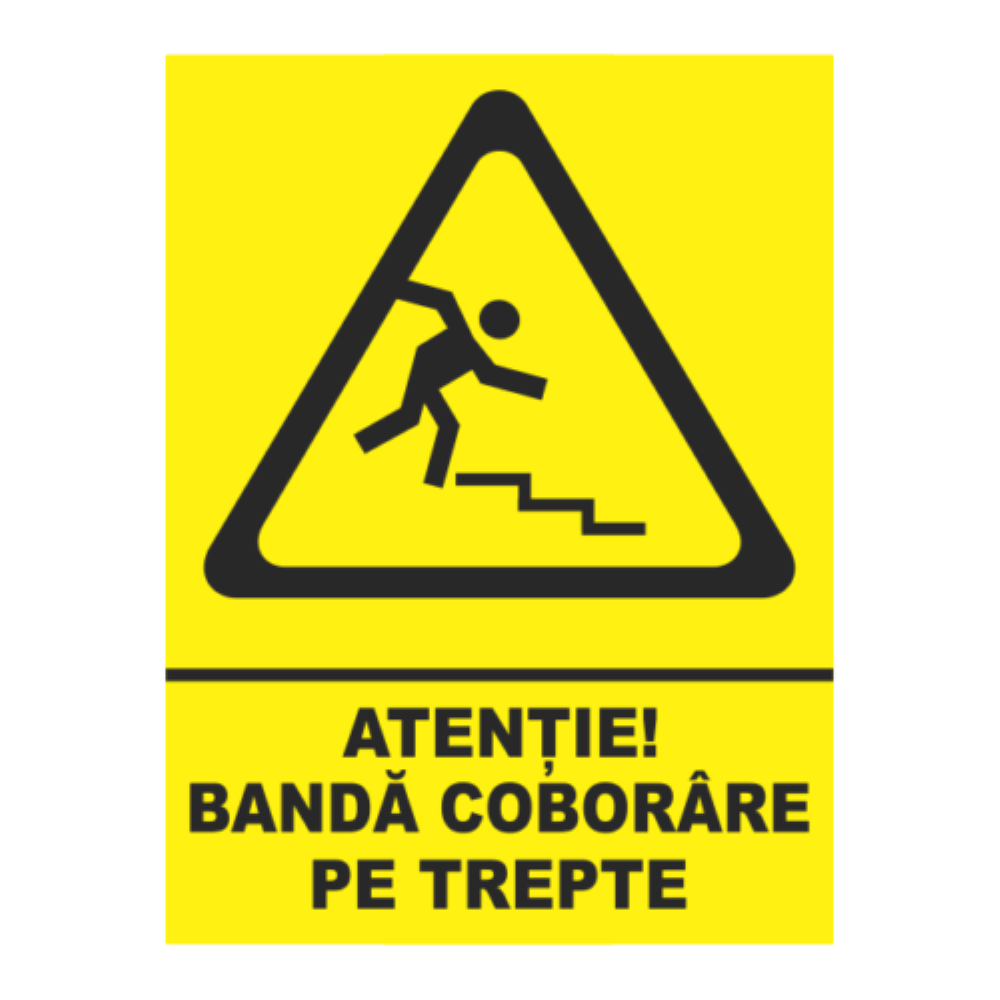 Sticker decorativ, indicator banda coborare pe trepte, autocolant ...