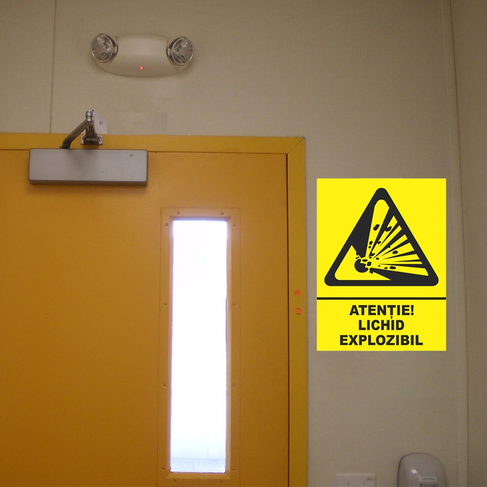 Sticker decorativ, indicator lichid explozibil, autocolant, 594x841mm ...