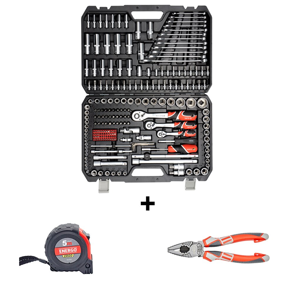 Set chei tubulare cu ruleta si patent Energo, 218 piese, Yato - eMAG.ro