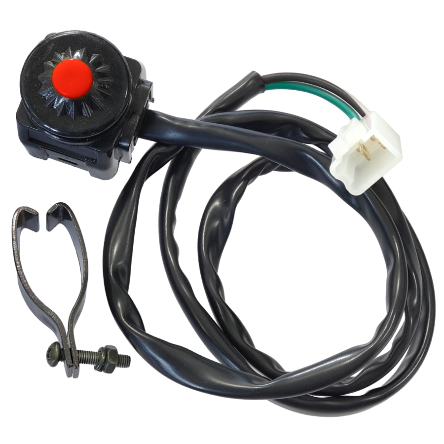 Buton oprire motociclete/atv, 2 pini, prindere pe ghidon, buton rosu ...