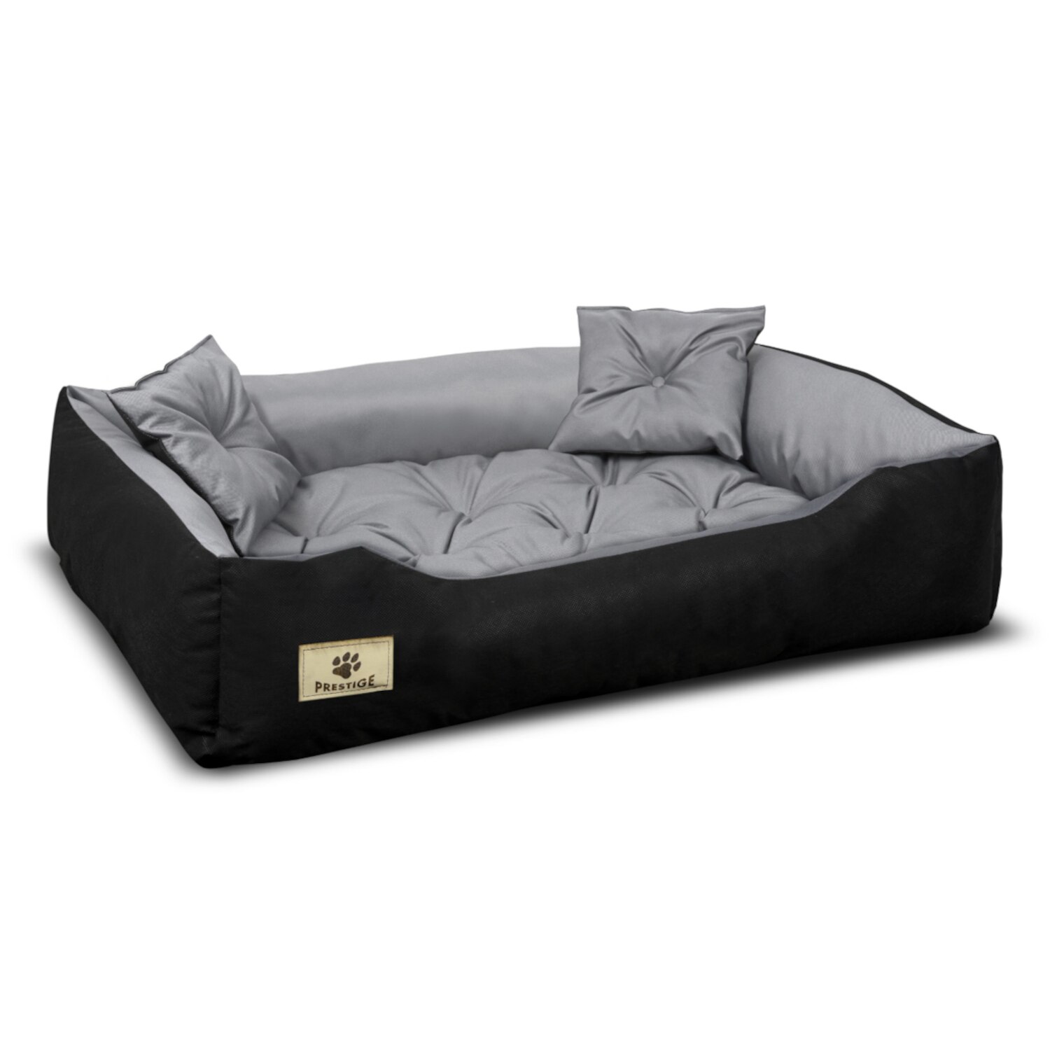 Pat pentru caini si pisici Prestige, 60 x 50 cm, negru-gri - eMAG.ro