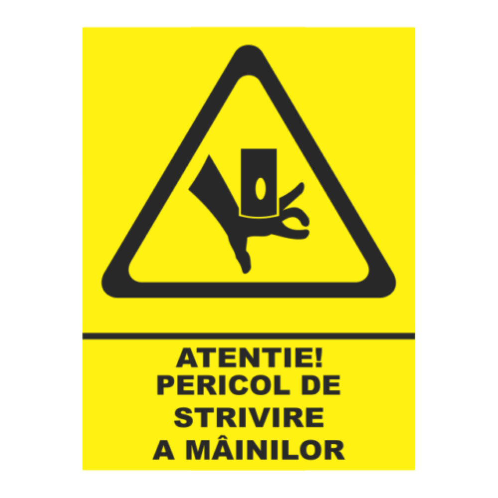 Sticker decorativ, indicator pericol de strivire a mainilor, autocolant ...