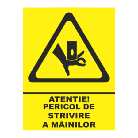 Sticker decorativ, indicator pericol de strivire a mainilor, autocolant ...