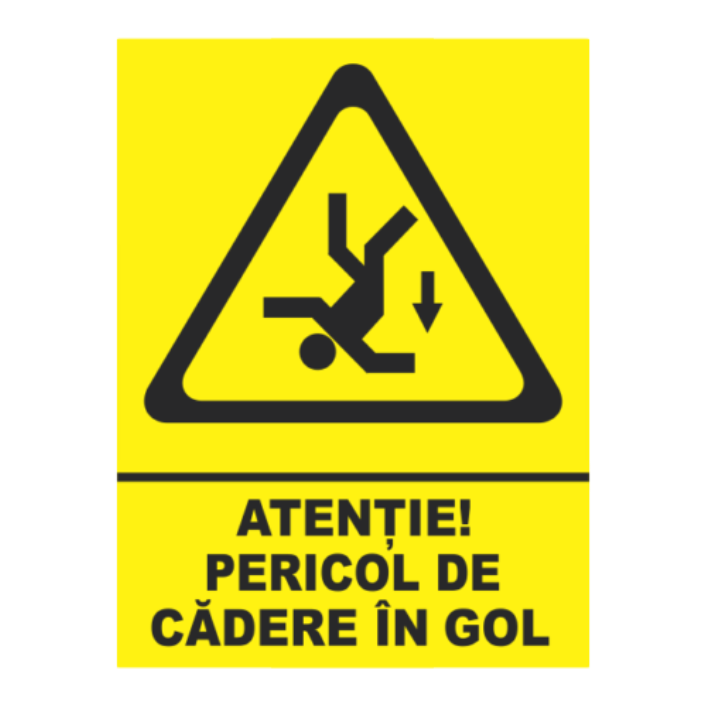Sticker decorativ, indicator pericol de cadere in gol, autocolant ...