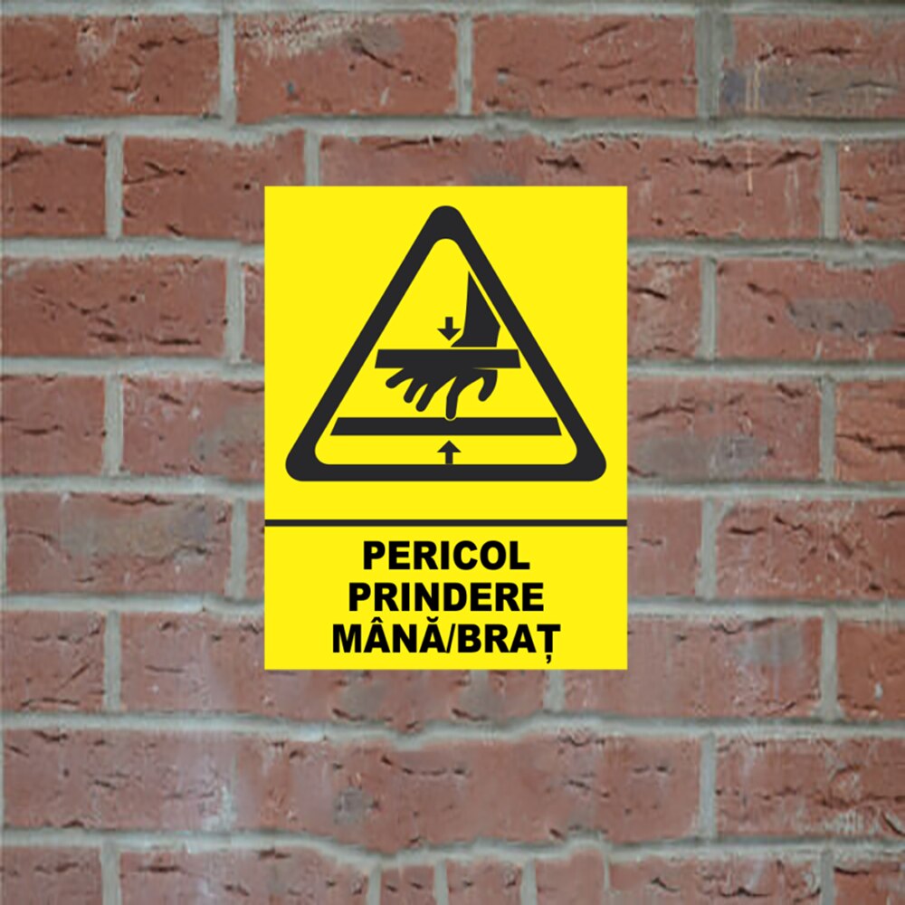 Sticker decorativ, indicator pericol taiere brat, autocolant, 594x841mm ...