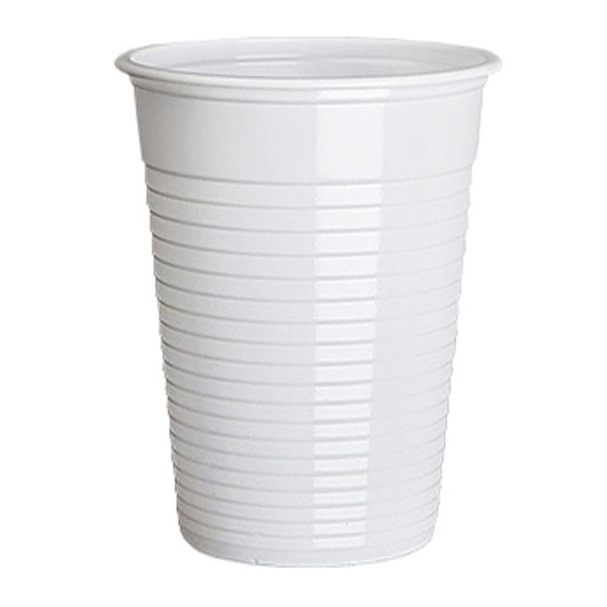 Set 100 pahare unica folosinta, Plastic, 200 ml, Alb - eMAG.ro
