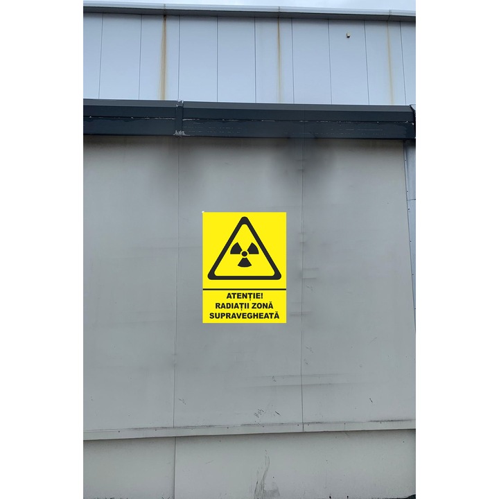 Sticker decorativ, indicator radiatii zona supravegheata, autocolant ...