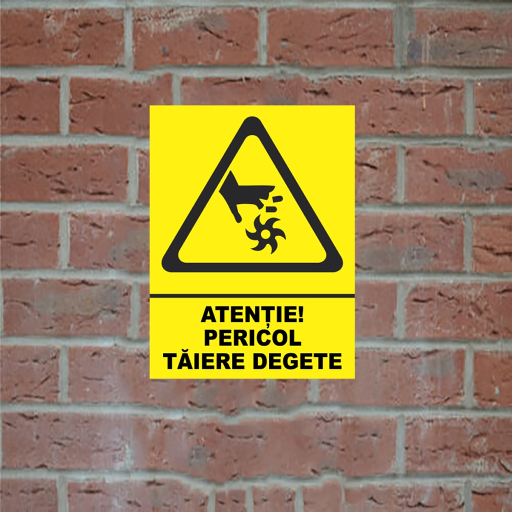 Sticker decorativ, indicator pericol taiere degete, autocolant ...