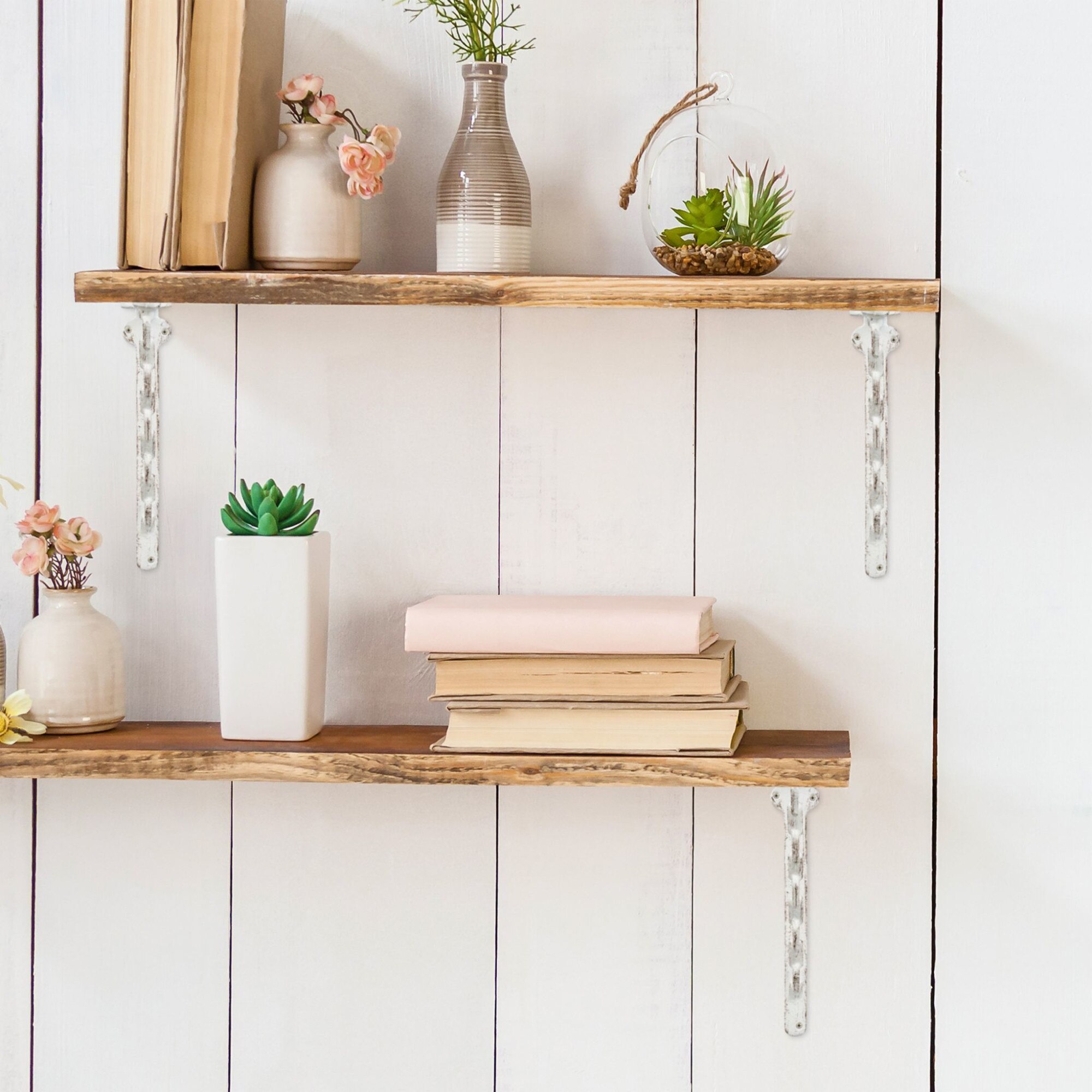 Suport pentru rafturi, design antic, 2 bucati/set, alb - eMAG.ro