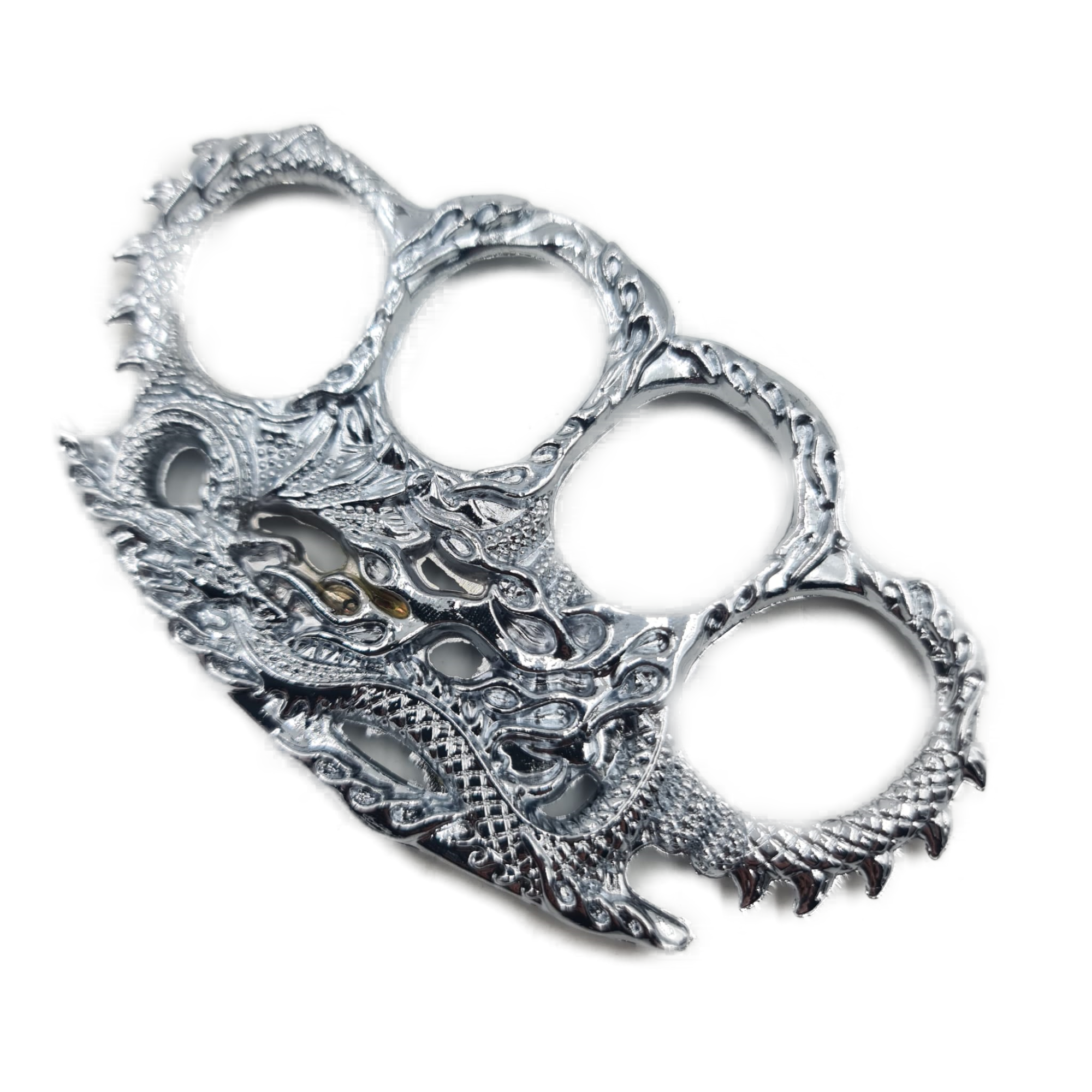 Pumnal Tip Box, Autoaparare, Model Dragon in Flacari, Argintiu, Dalimag ...