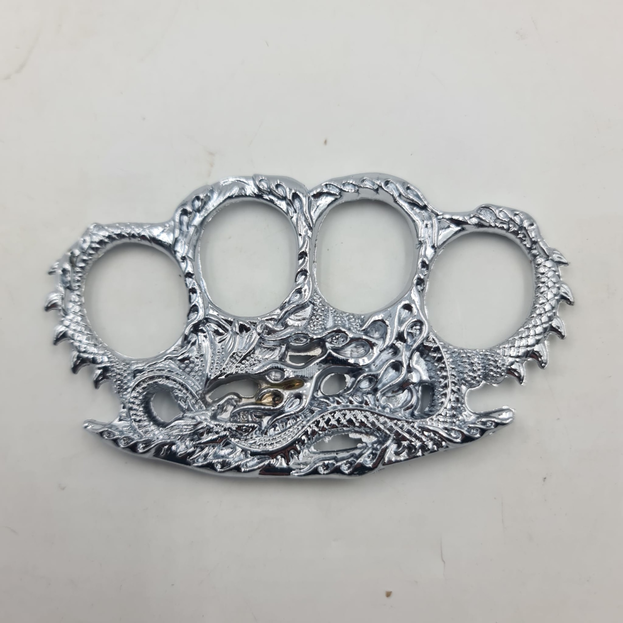 Pumnal Tip Box, Autoaparare, Model Dragon in Flacari, Argintiu, Dalimag ...