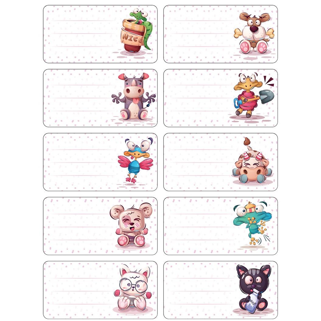 Комплект етикети 10х24, Титан, Стикери, Животни, Многоцветни - eMAG.bg