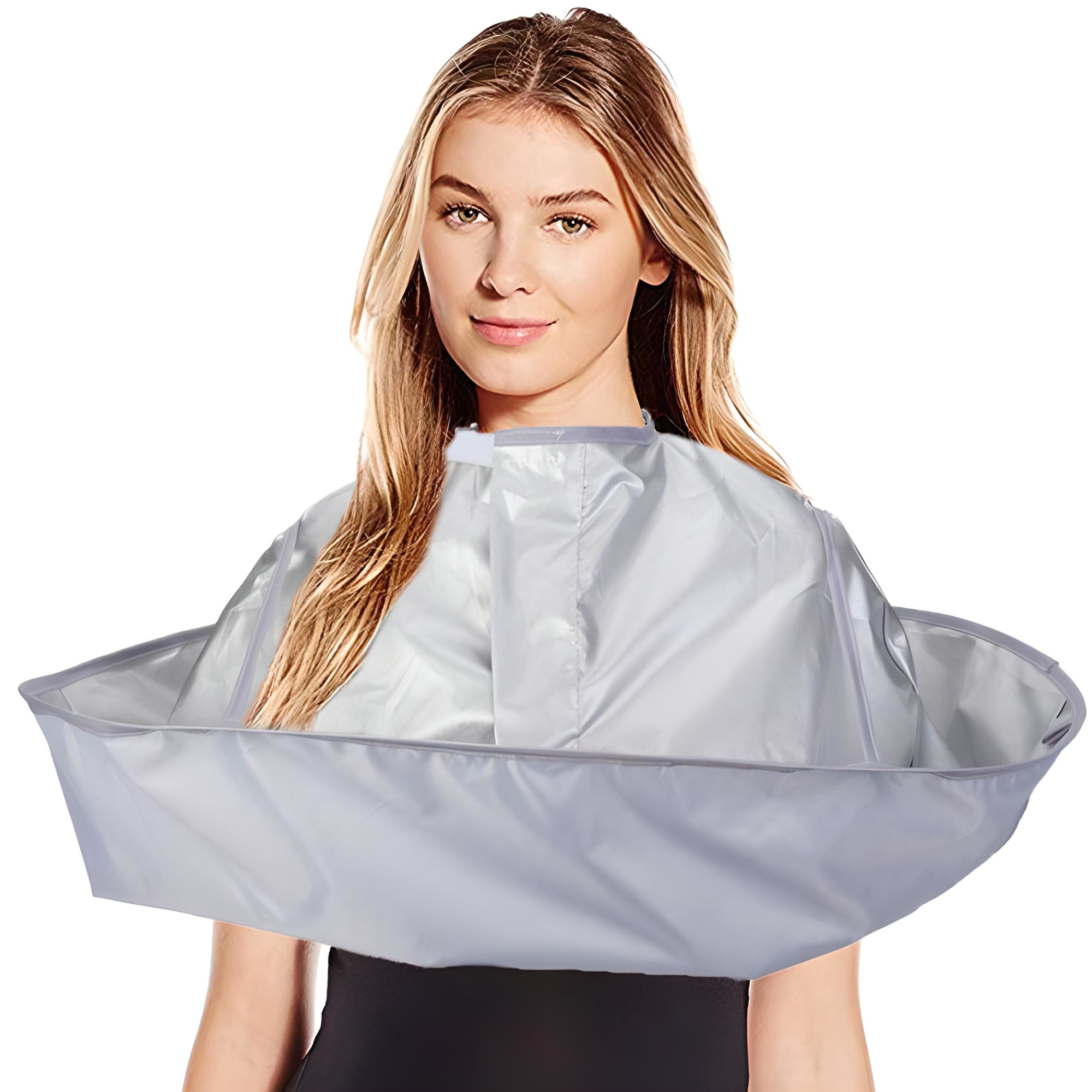 Pelerina cu guler de cusut, prins cu velcro, 60x23 cm, argintie - eMAG.ro