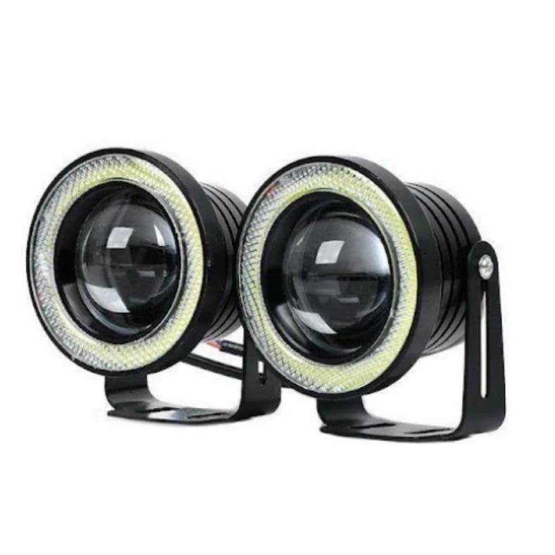 Set 2 proiectoare auto cu LED Angel Eyes, OEM, 89mm, 6000k, 40w - eMAG.ro