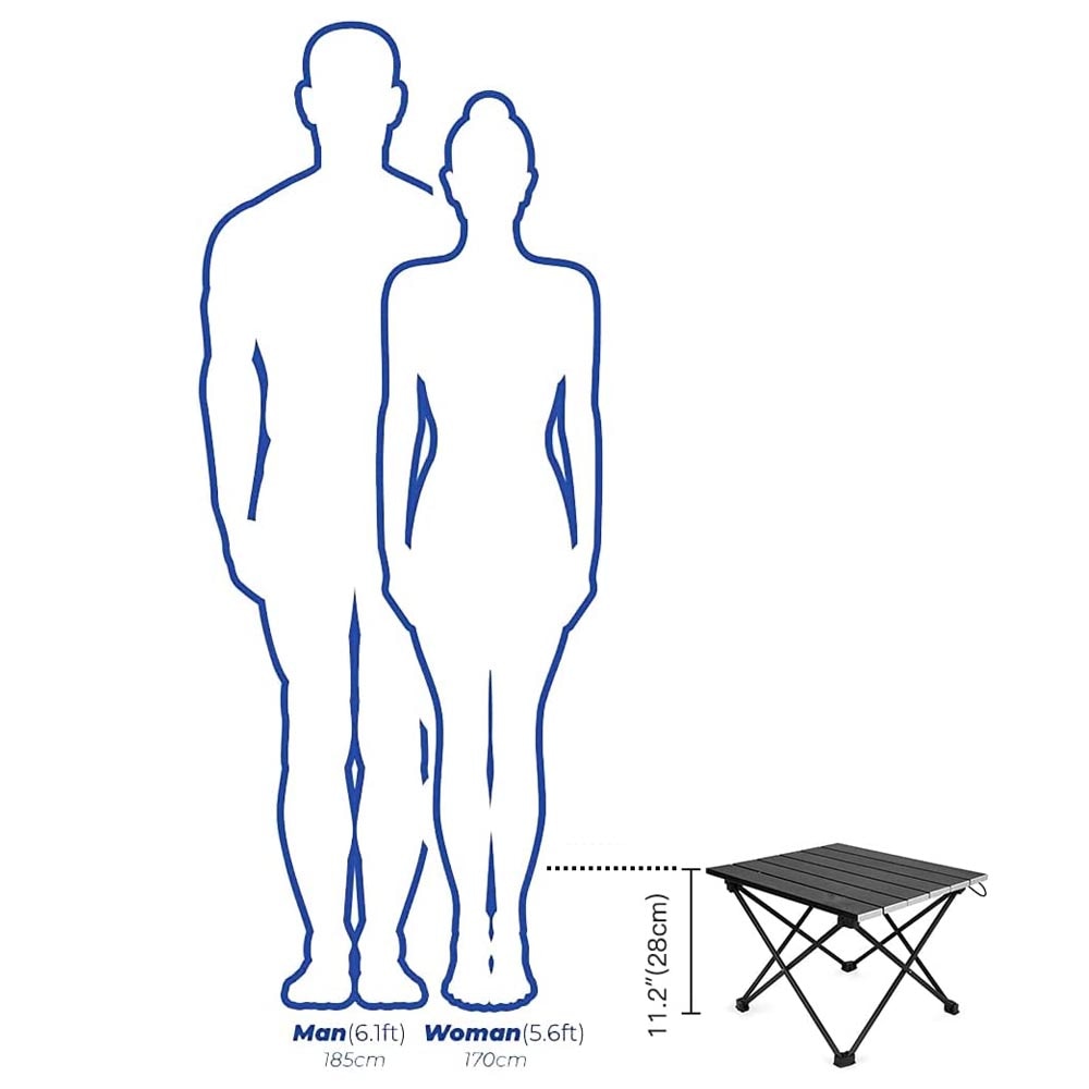 Къмпинг маса, алуминий, сгъваема, 41x35 см, черна - eMAG.bg