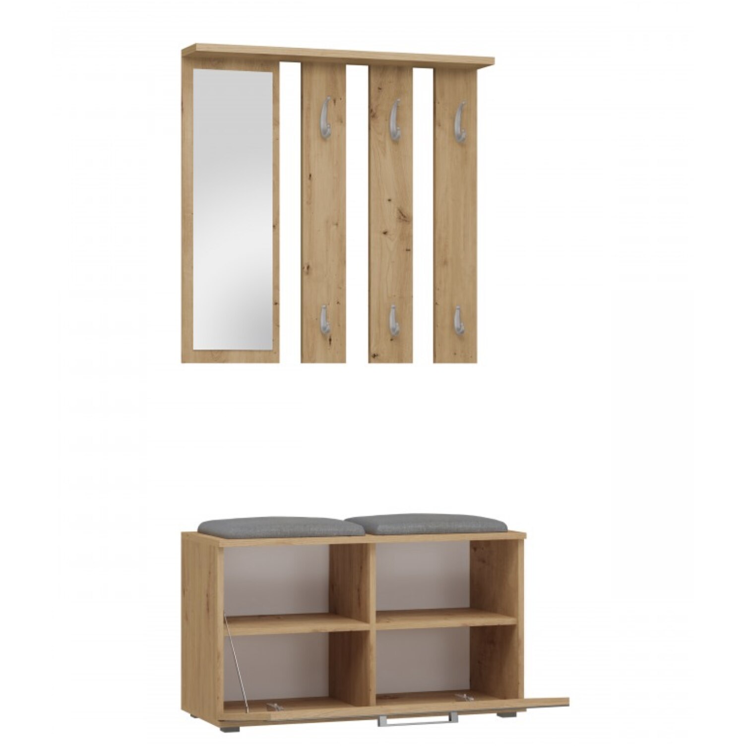 Set de hol cuier pantofar stejar artisan 180x85x35 cm - eMAG.ro