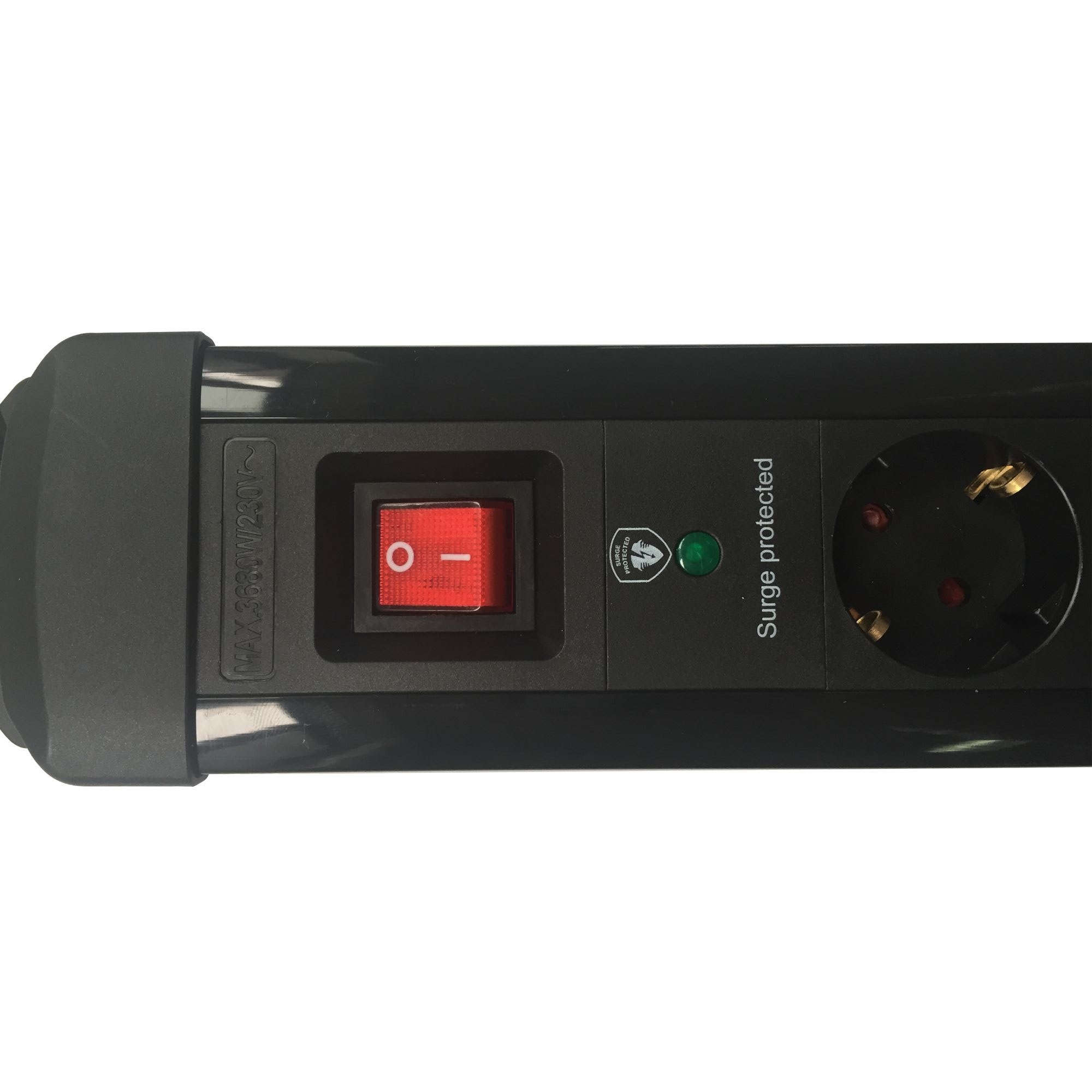 Prelungitor cu protectie la supratensiune, 5 prize, protectie copii ...