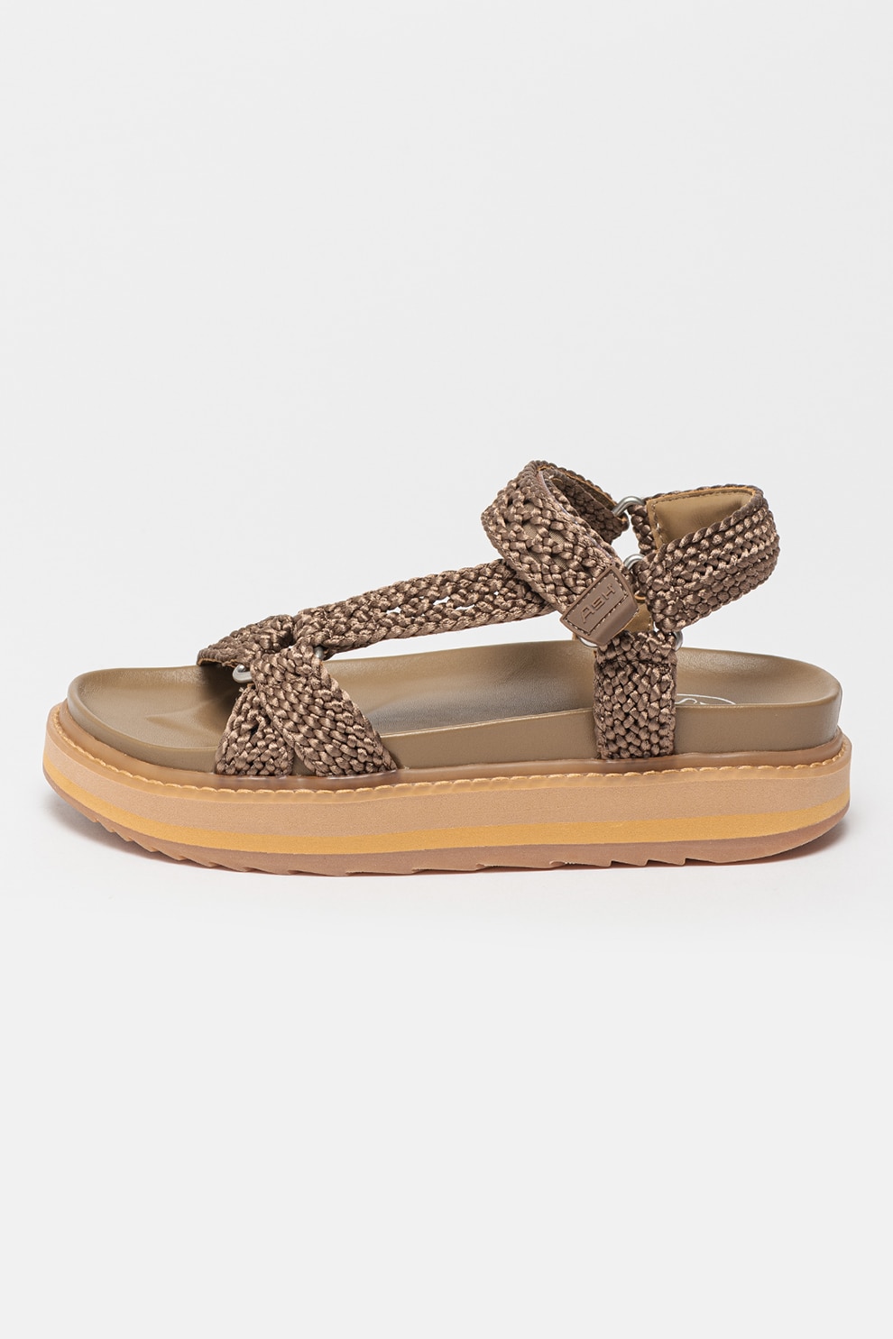 ASH, Sandale cu talpa flatform Ugo Intreccio, Bronz, 37 - eMAG.ro