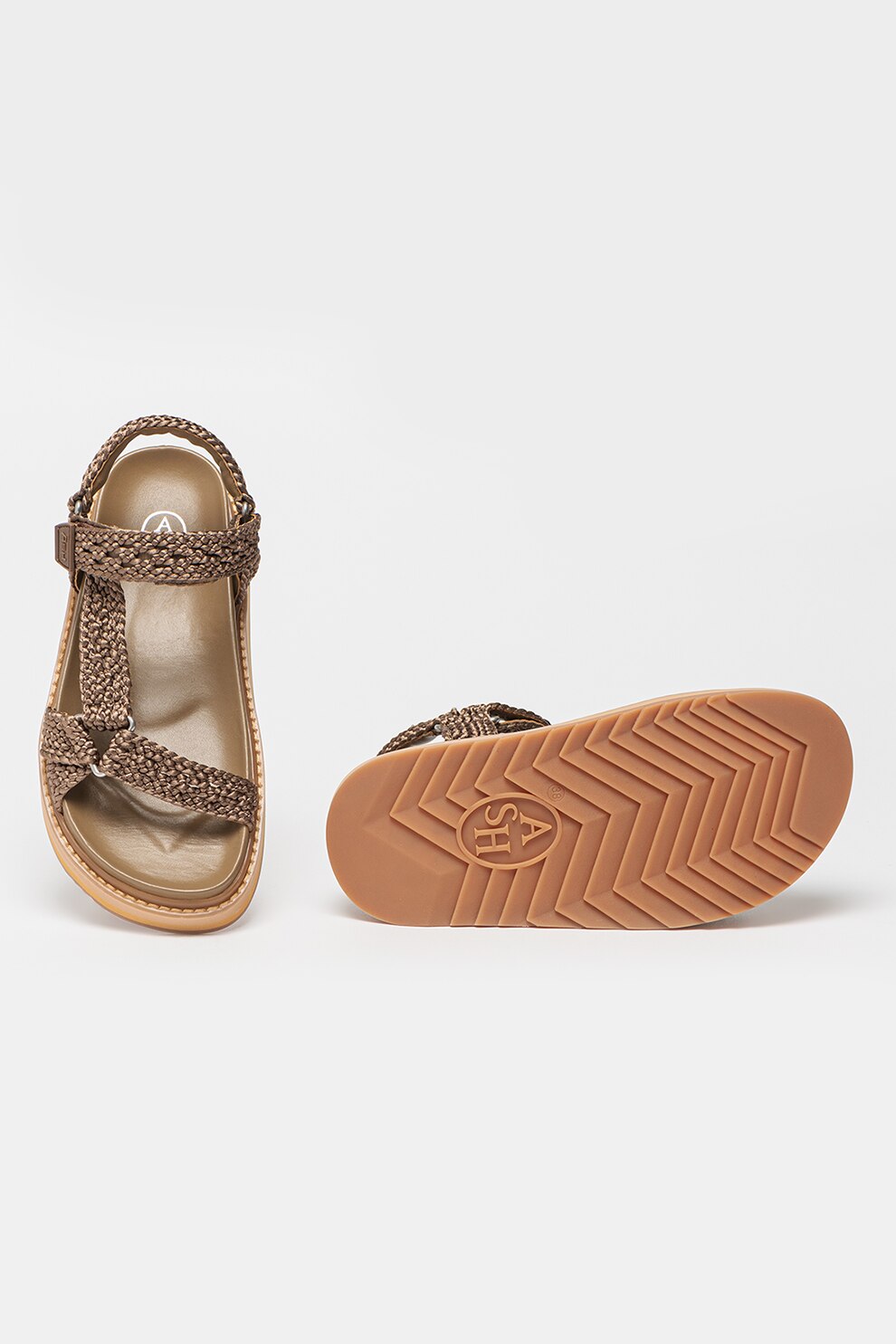 ASH, Sandale cu talpa flatform Ugo Intreccio, Bronz, 37 - eMAG.ro