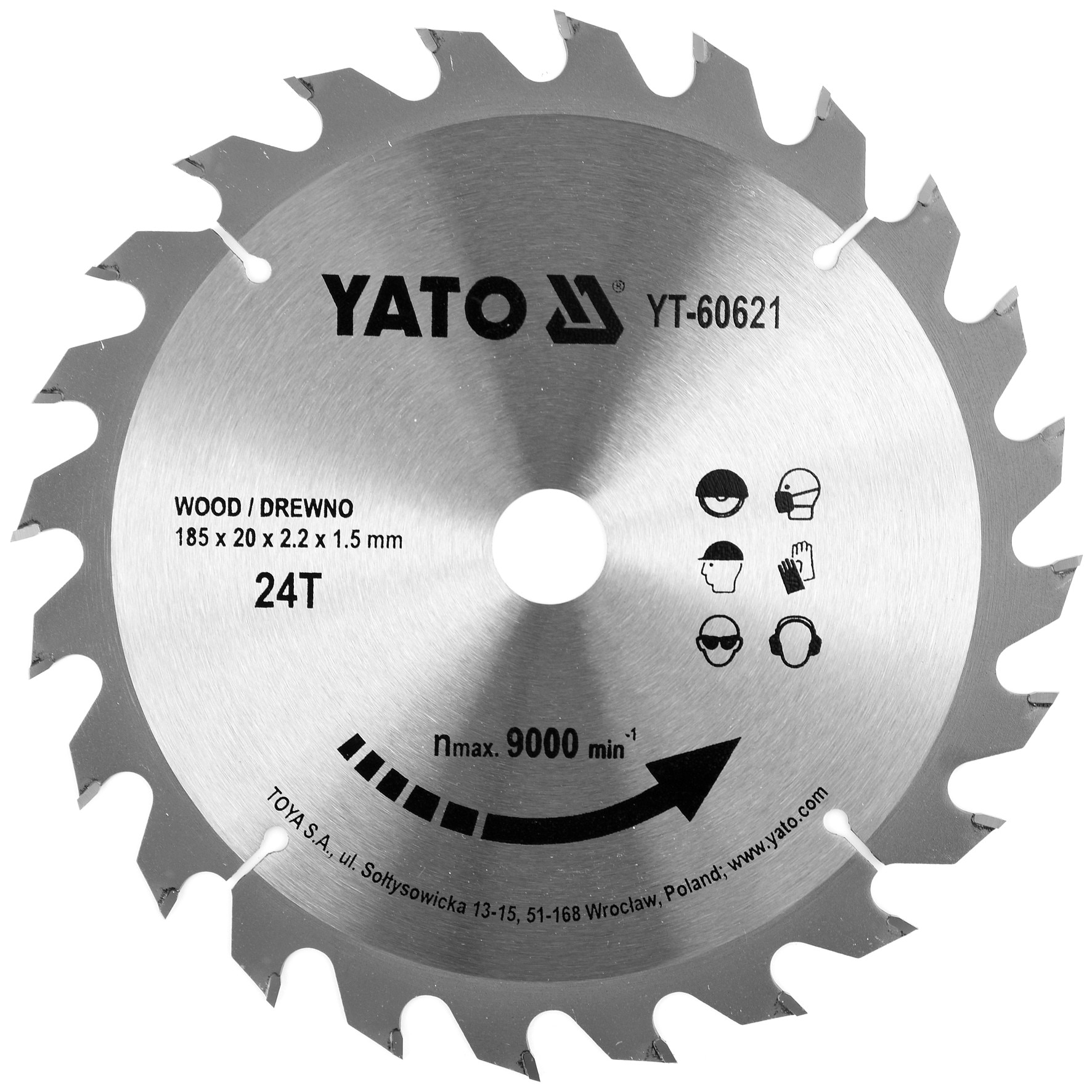 Disc circular pentru taiat lemn, Yato, 185 x 24T x 20 mm - eMAG.ro