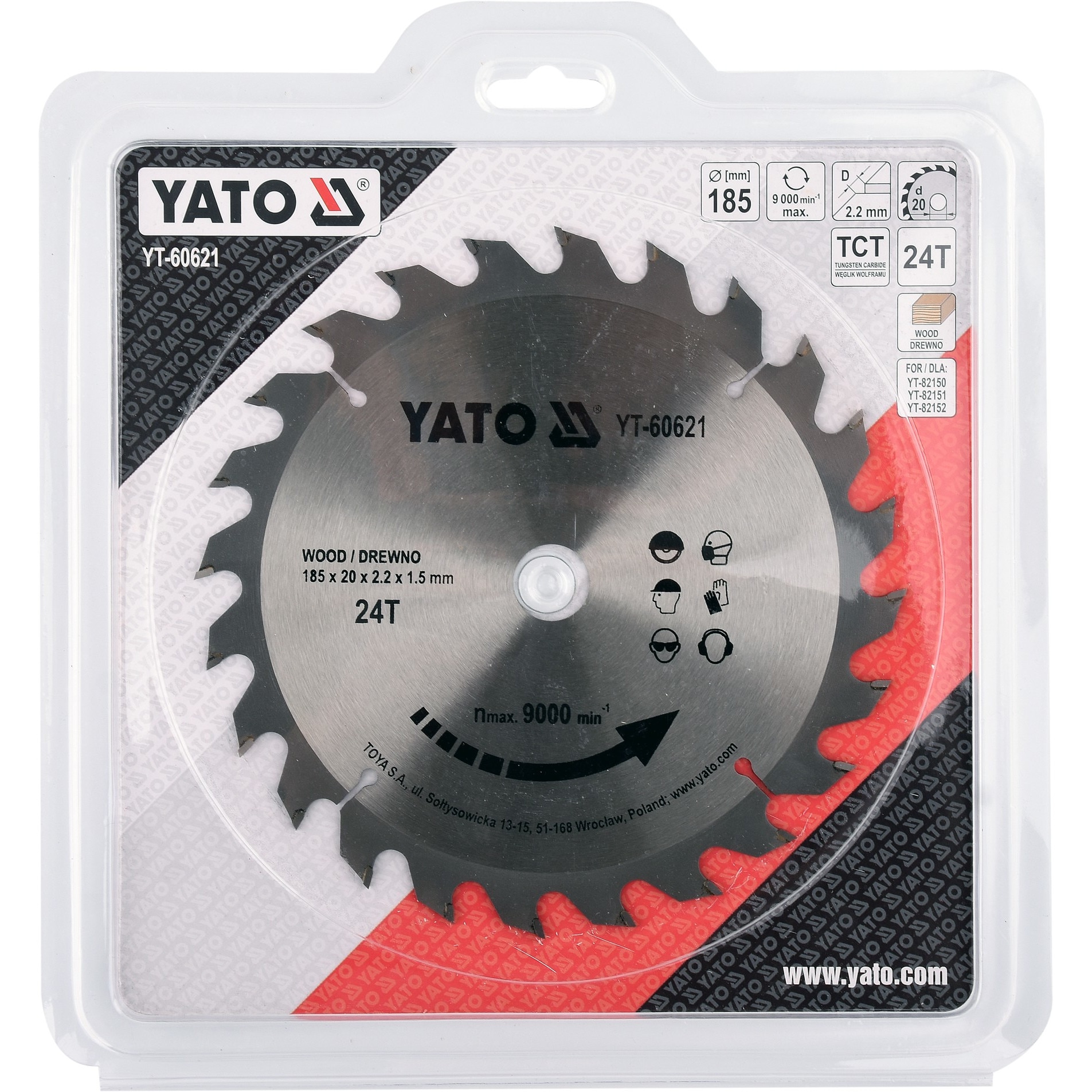 Disc circular pentru taiat lemn, Yato, 185 x 24T x 20 mm - eMAG.ro