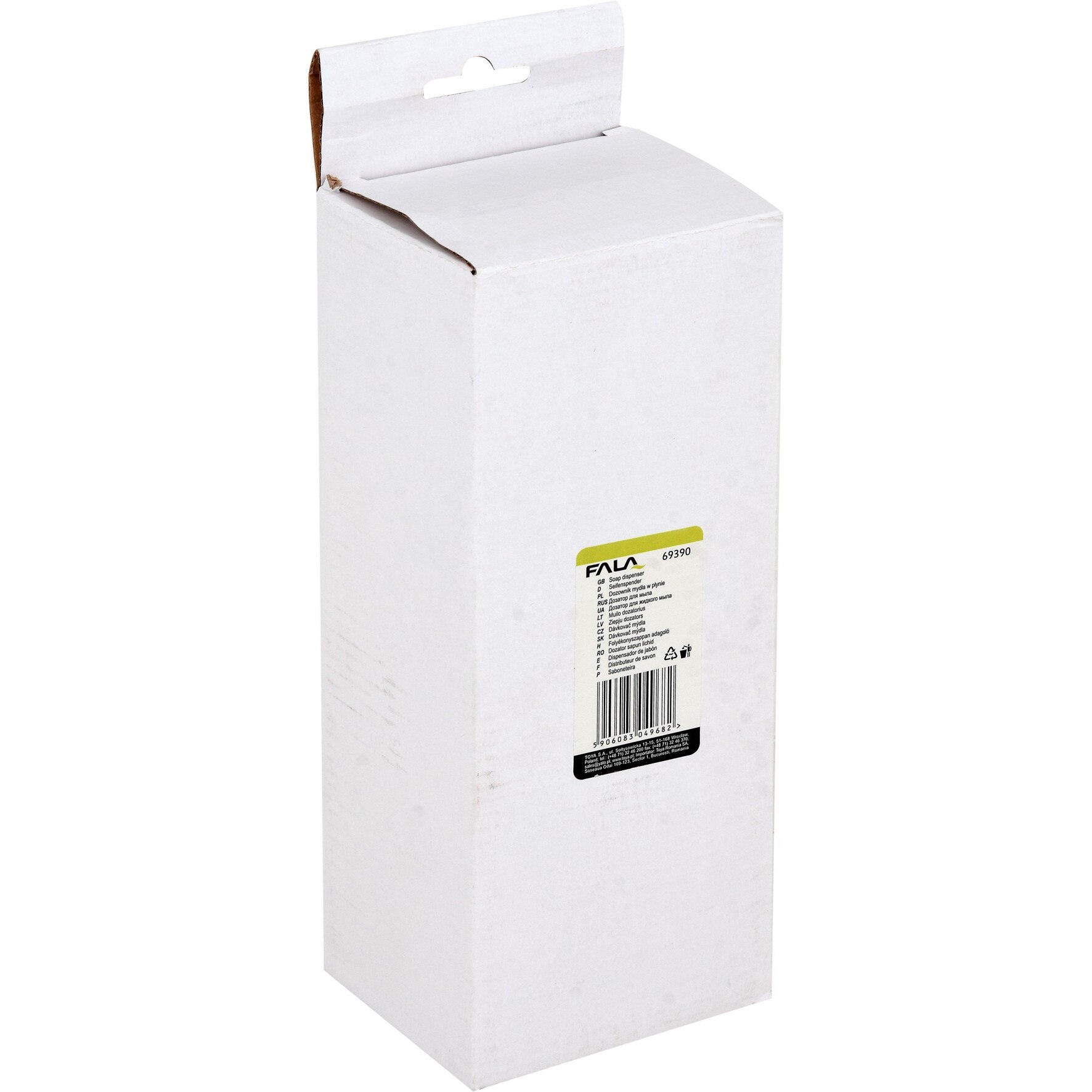 Dispenser sapun lichid, Fala, Plastic, 500 ml, Transparent/Argintiu ...