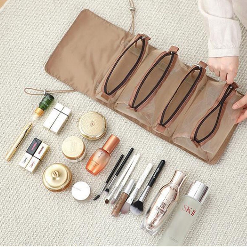 Geanta pentru cosmetice, Pliabila, Poliester, Crem - eMAG.ro