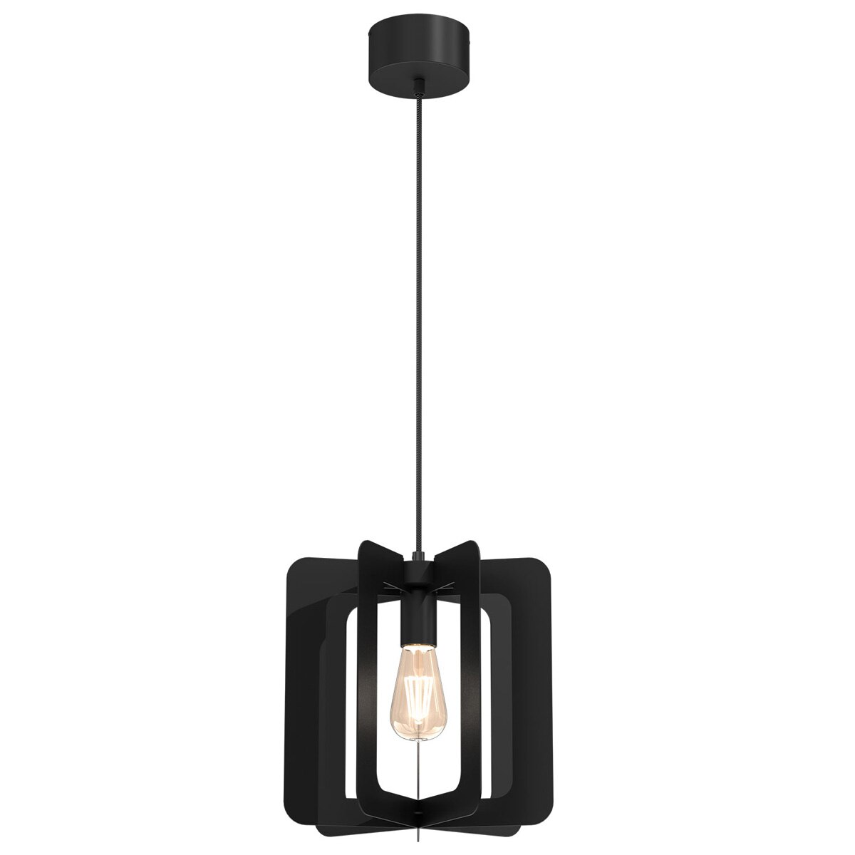 Pendul de iluminat Karl, Luminex, Metal, Soclu E27, Negru - eMAG.ro