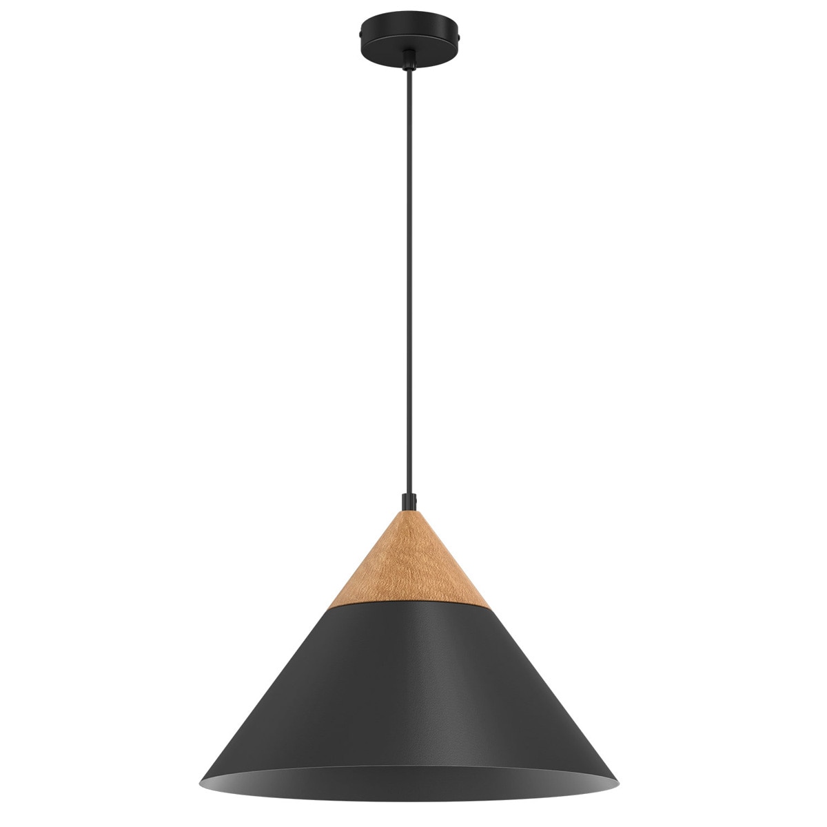 Pendul de iluminat Single, Luminex, Metal, Soclu E27, Negru/Maro - eMAG.ro