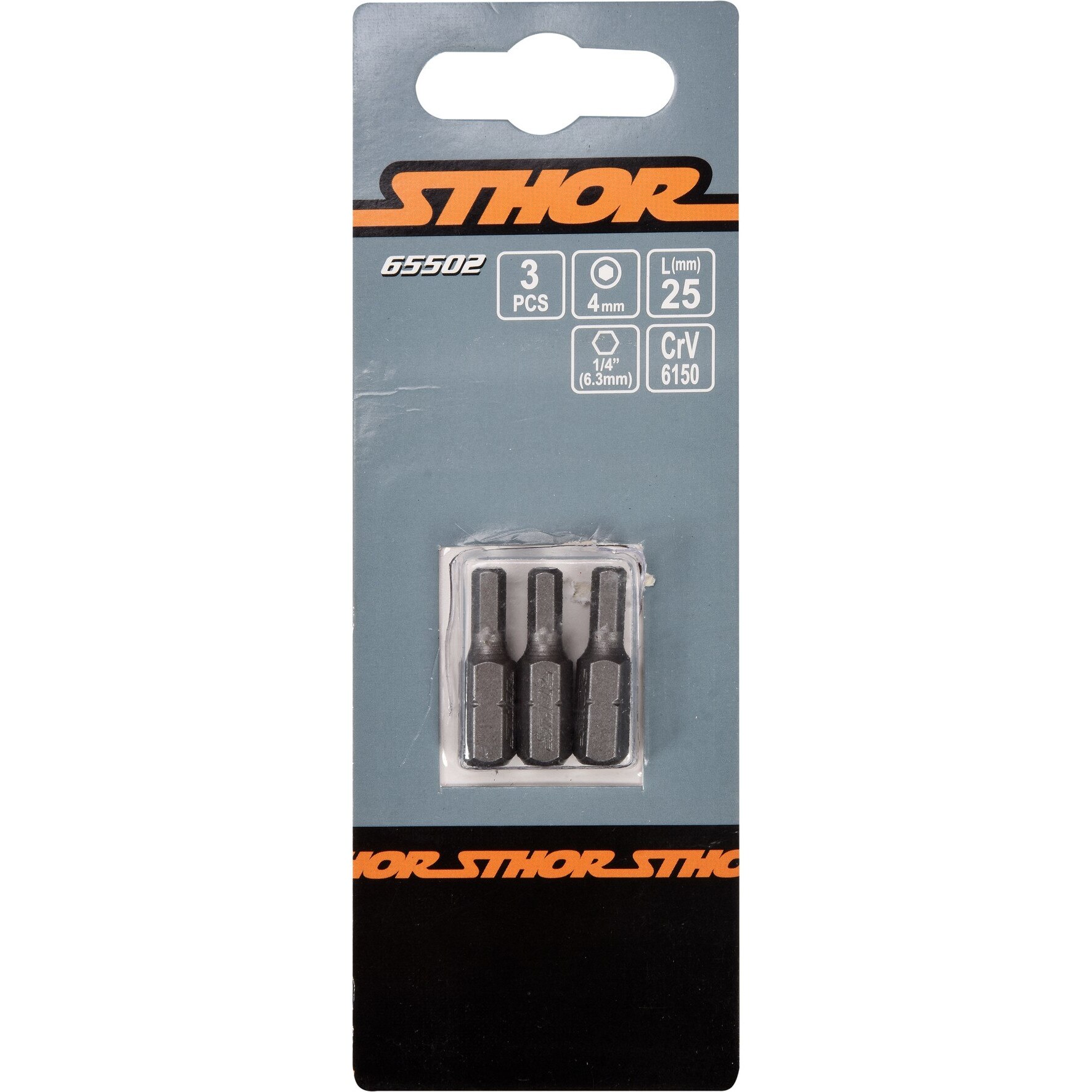 Set 3 biti Sthor, 65502, 1/4", 25mm, HEX, H4, Otel CrV - eMAG.ro